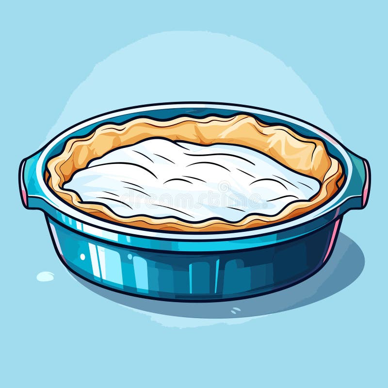 Vector of a Delicious Blueberry Pie in a Charming Blue Dish Stock ...