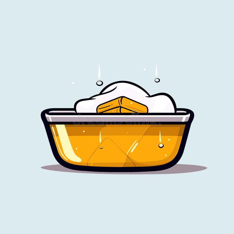 Vector of a Delicious Bowl of Food with a Slice of Bread on Top Stock ...