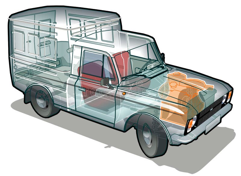 Vector Delivery / Cargo Van Stock Vector - Illustration of dimensions ...