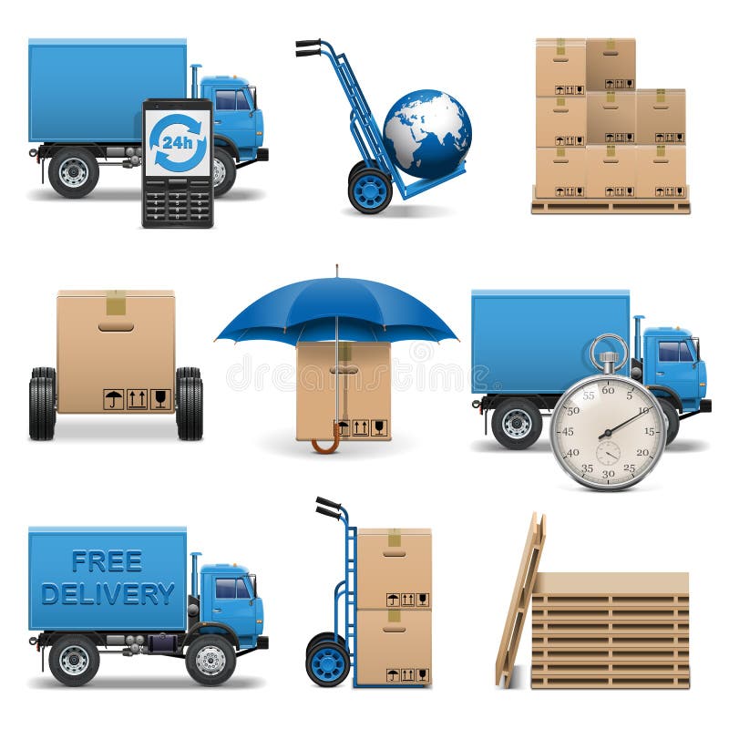 Vector Delivery Icons Set 4 Stock Vector - Illustration of auto ...
