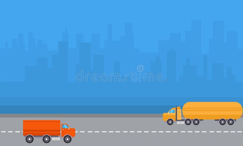 Vector of Delivery and Road Tanker Stock Vector - Illustration of ...