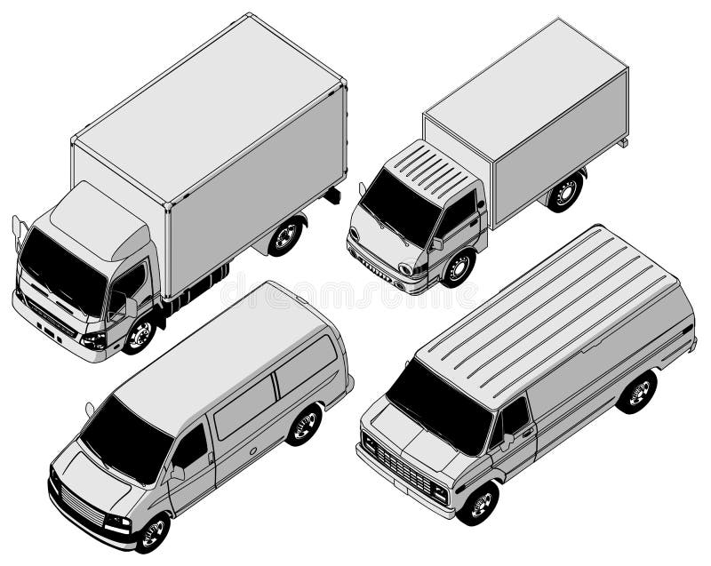 Vector Delivery / Cargo Van Stock Vector - Illustration of dimensions ...