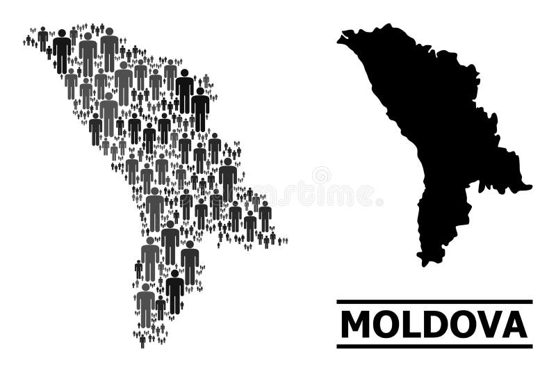 Vector Demographics Collage Map of Moldova and Solid Map Stock Vector ...