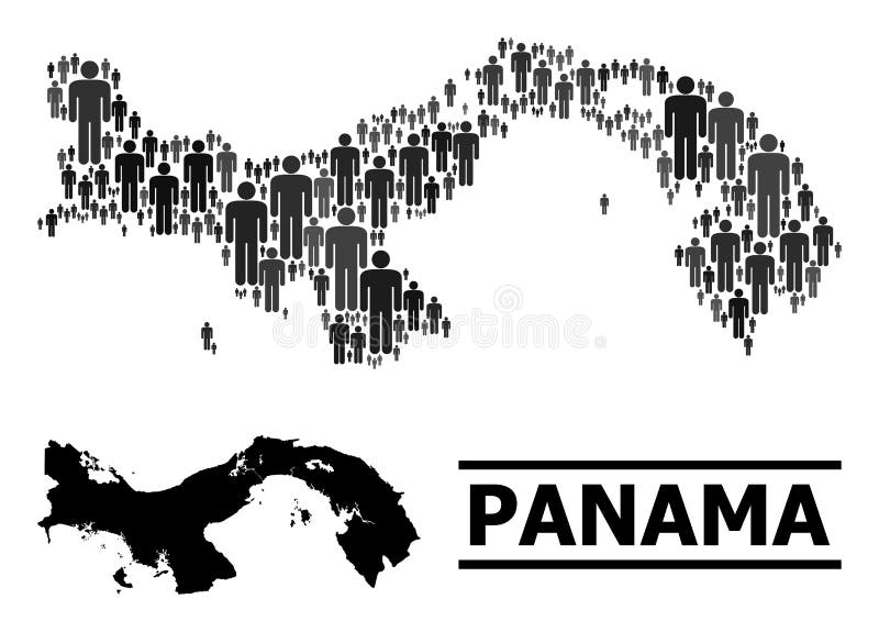 Vector Demographics Collage Map of Panama and Solid Map Stock Vector ...