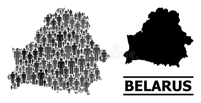 Vector Demographics Mosaic Map of Belarus and Solid Map Stock Vector ...