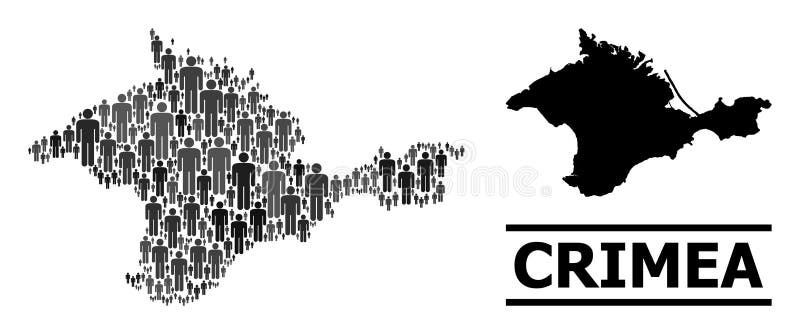Vector Demographics Mosaic Map of Crimea and Solid Map Stock Vector ...