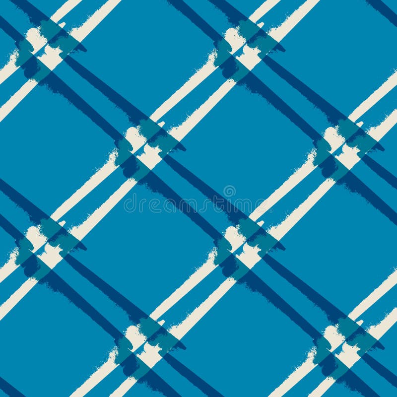 Blue Criss Cross Net Pattern Line on White Background . Vector ...