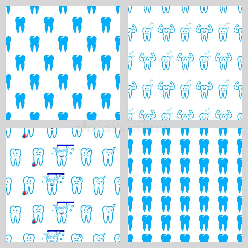 Vector Dental Seamless Pattern Stock Illustration - Illustration of ...