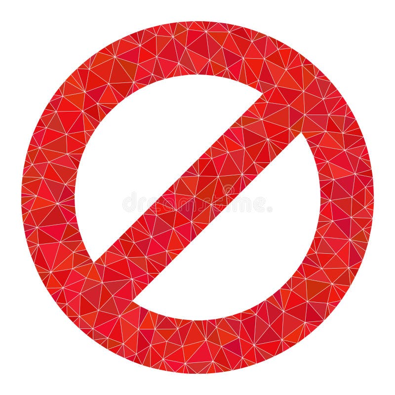 Vector Deny Lowpoly Icon stock vector. Illustration of stop - 236213791
