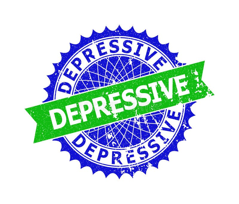 DEPRESSIVE Bicolor Rosette Grunge Watermark Stock Illustration ...