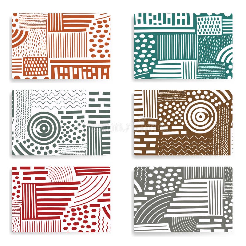 Vector Design of 6 Abstract Cards Stock Vector - Illustration of ...