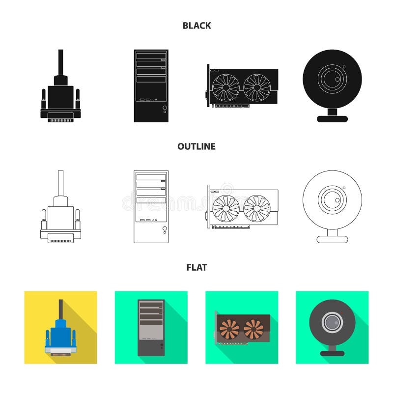 Vector Design of Accessories and Device Sign. Set of Accessories and ...