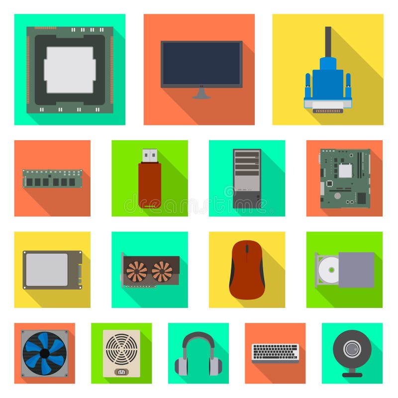 Vector Design of Accessories and Device Symbol. Collection of ...