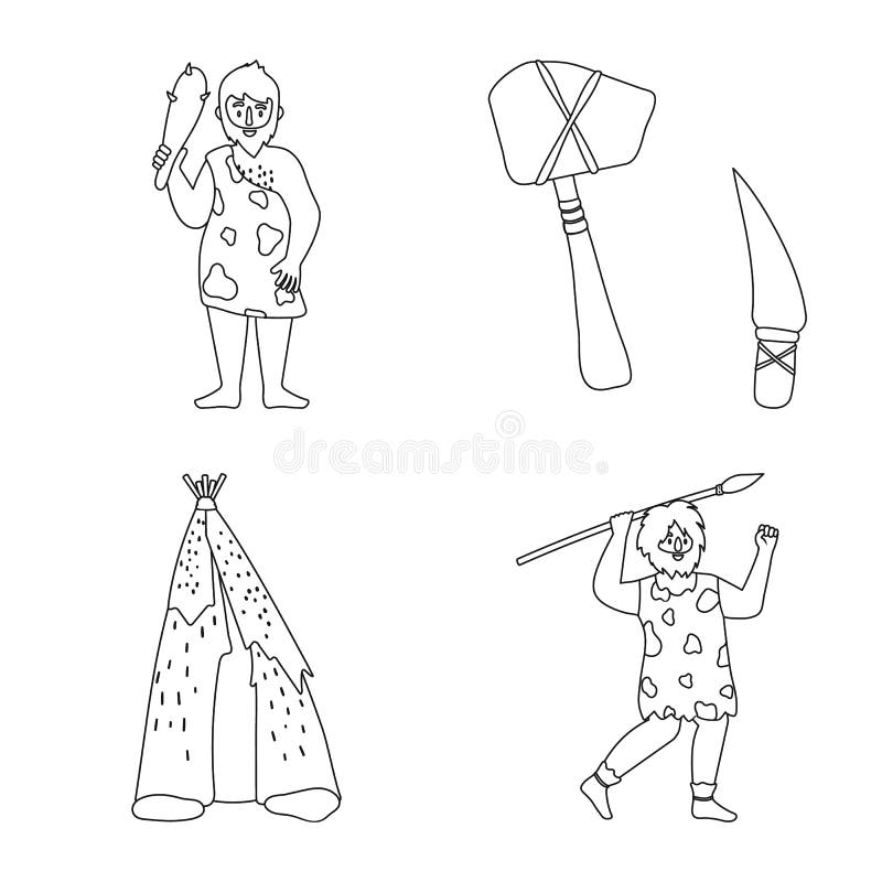 Vector Design of Ancient and Primitive Logo. Collection of Ancient and ...