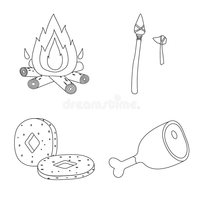 Vector Design of Ancient and Primitive Symbol. Set of Ancient and Era ...