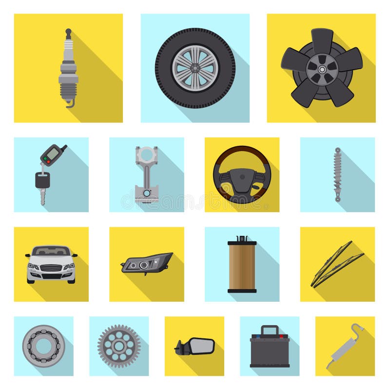 Isolated Object of Auto and Part Symbol. Set of Auto and Car Stock ...