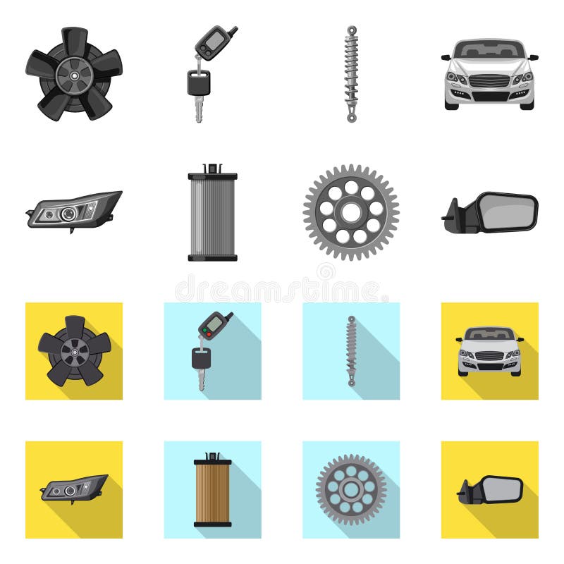 Vector Design of Auto and Part Symbol. Set of Auto and Car Stock Symbol ...