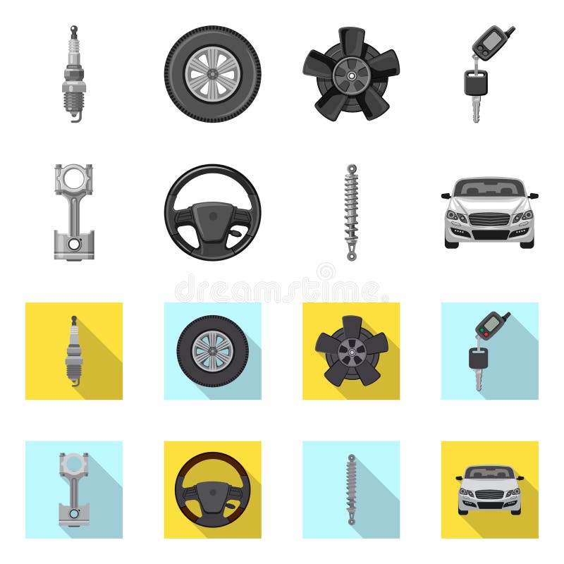 Vector Design of Auto and Part Symbol. Set of Auto and Car Stock Symbol ...
