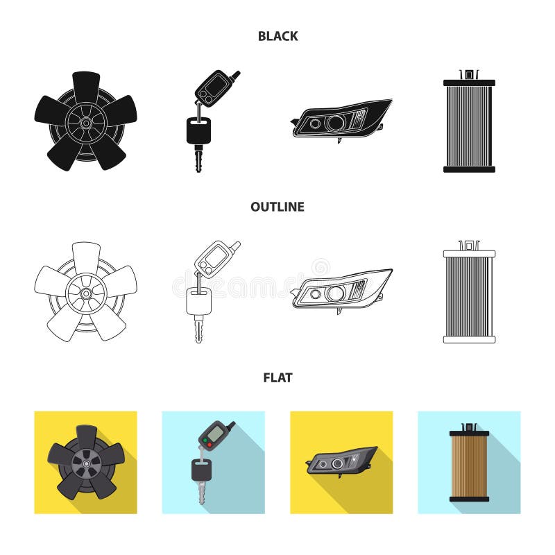 Isolated Object of Auto and Part Icon. Collection of Auto and Car ...