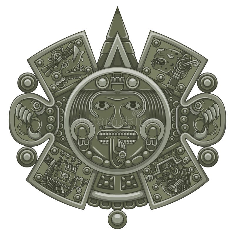 Solar Calendar of the Ancient Aztec Civilization Stock Vector ...