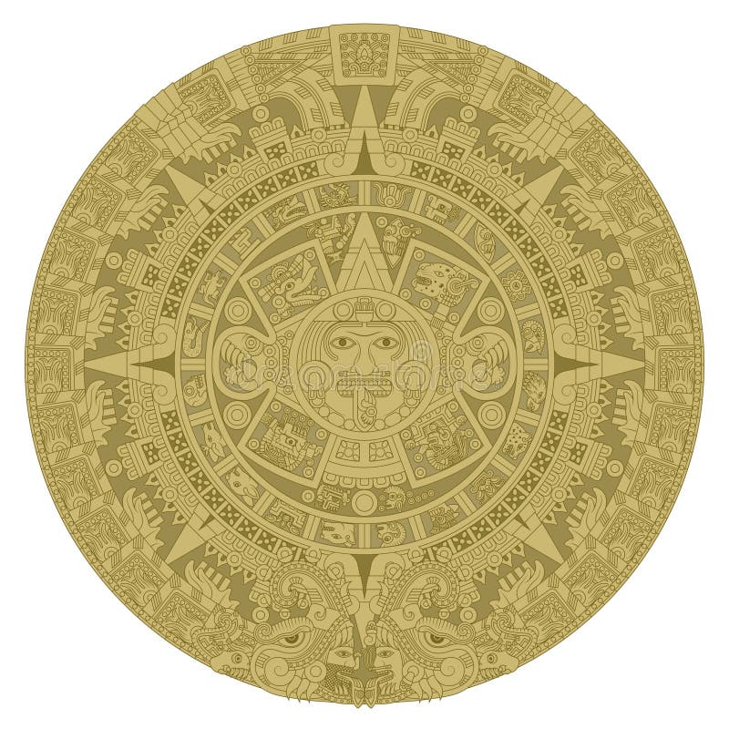 Solar Calendar of the Ancient Aztec Civilization Stock Vector ...