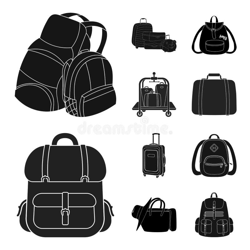 Vector Design of and Backpack Icon. Collection of and Pack Stock Vector ...