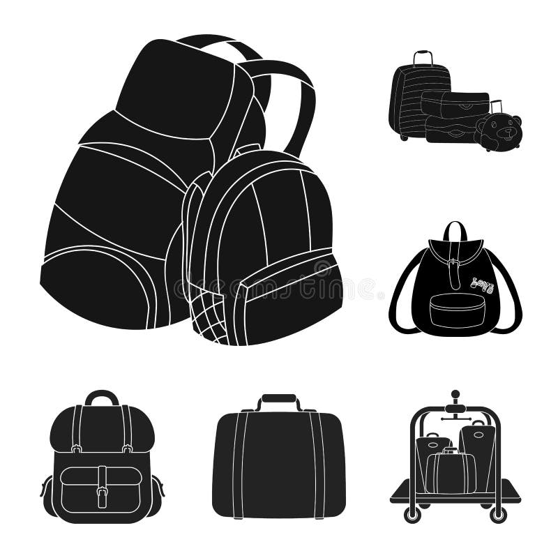 Vector Design of and Backpack Sign. Collection of and Pack Vector Icon ...