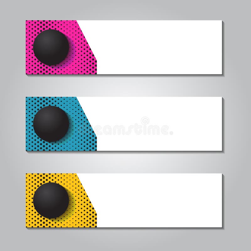 Vector Design Banner Backgrounds in Three Different Colors Stock Vector ...