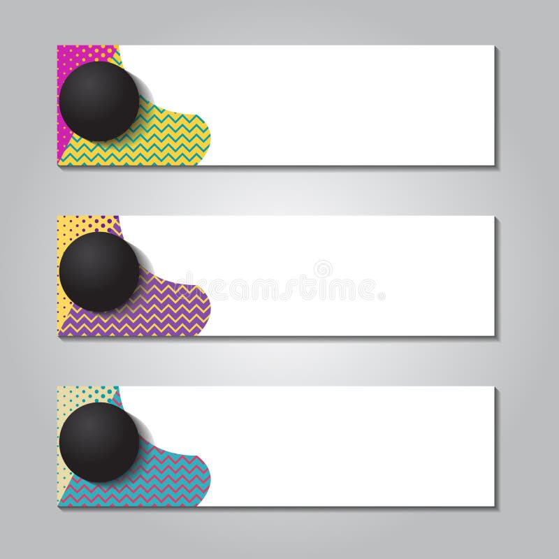 Vector Design Banner Backgrounds in Three Different Colors Stock Vector ...
