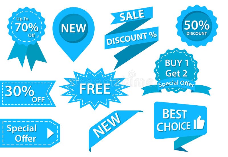 Sale ribbon set stock vector. Illustration of sale, label - 129703027