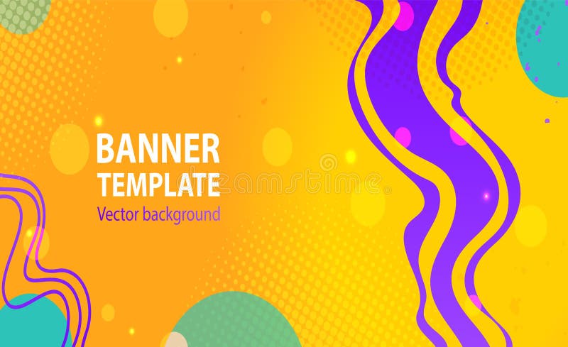 Vector Design of a Banner Template with Bright Purple and Yellow Colors ...