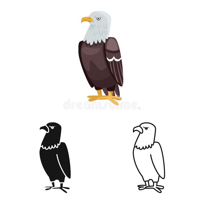 Isolated Object of Bird and Eagle Sign. Collection of Bird and ...