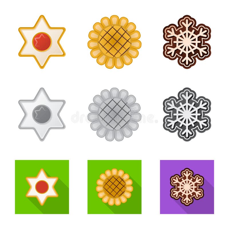 Vector Design of Biscuit and Bake Icon. Set of Biscuit and Chocolate ...