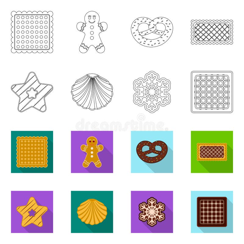 Vector Design of Biscuit and Bake Symbol. Set of Biscuit and Chocolate ...