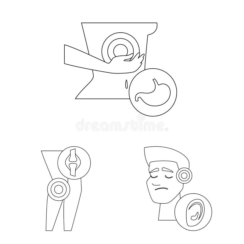 Vector Design of Bone and Inflammation Logo. Set of Bone and Wound ...