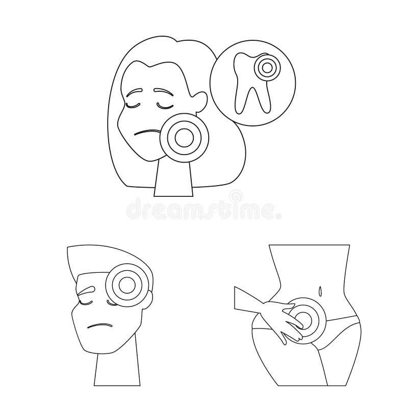 Vector Design of Bone and Inflammation Logo. Set of Bone and Wound ...