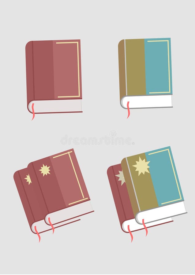 Vector Design Book Collection Set Stock Vector - Illustration of size ...