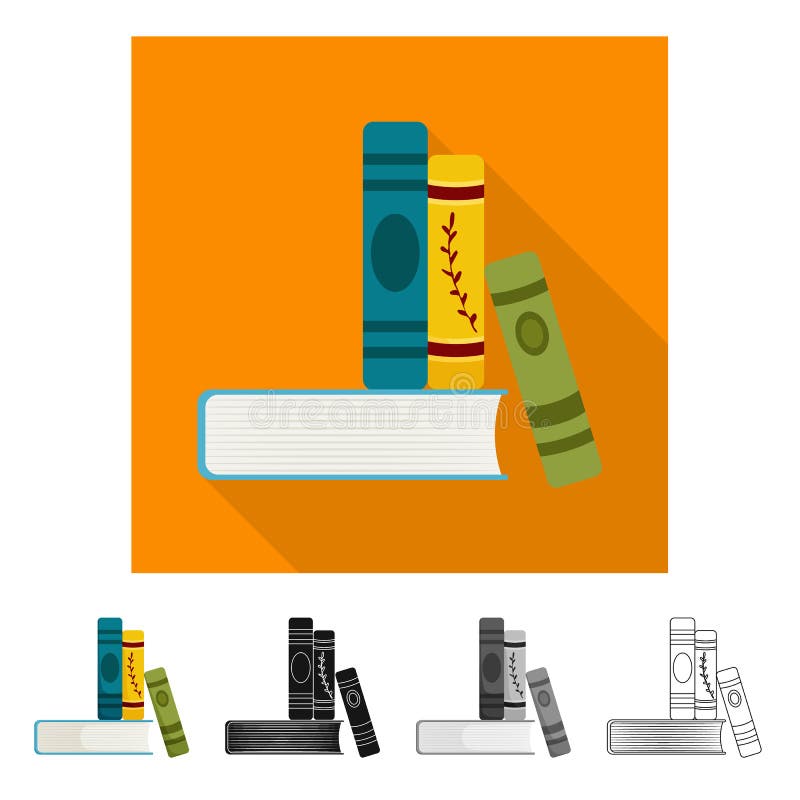 Isolated Object of Book and Stack Symbol. Collection of Book and ...