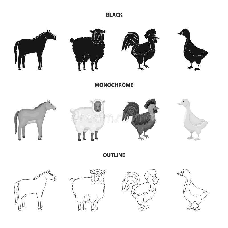 Vector Design of Breeding and Kitchen Icon. Set of Breeding and Organic ...