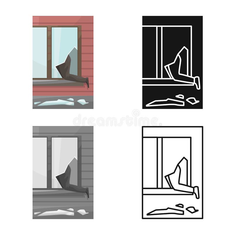 Vector Design of Broken and Window Symbol. Set of Broken and Security ...