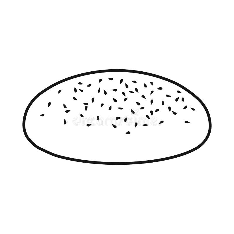 Isolated Object of Bun and Sesame Symbol. Graphic of Bun and Bread ...