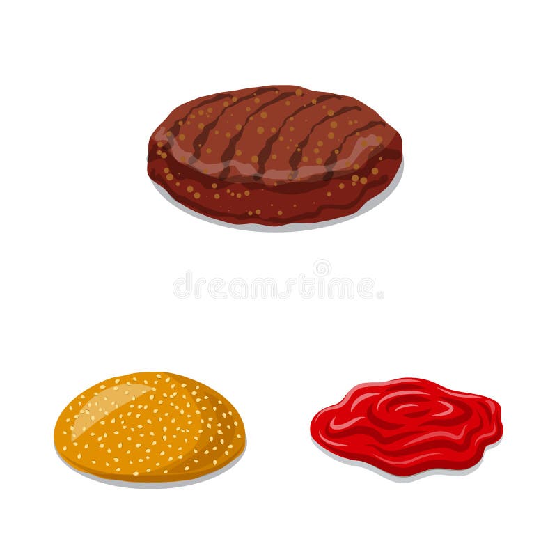 Vector Design of Burger and Sandwich Icon. Set of Burger and Slice ...