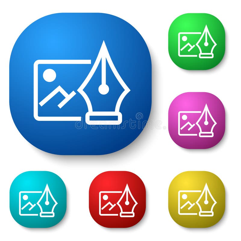 Photo Editor Icon Set stock illustration. Illustration of production ...