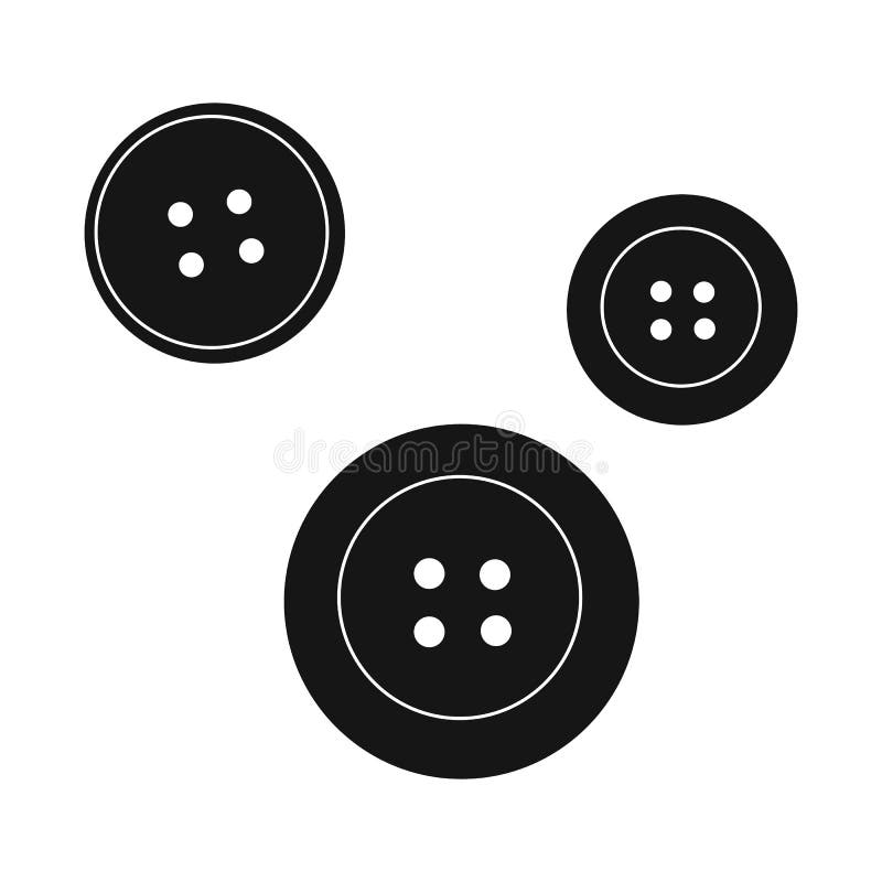 Vector Design of Button and Thread Symbol. Set of Button and Hole Stock ...