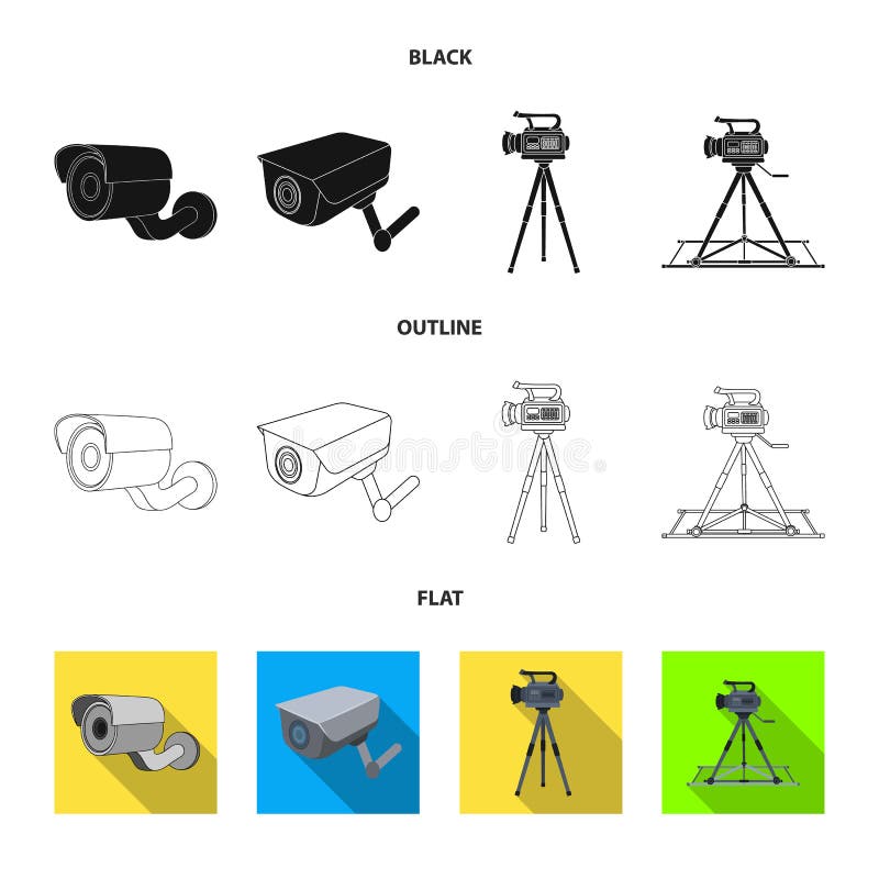 Vector Design of Camcorder and Camera Icon. Collection of Camcorder and ...