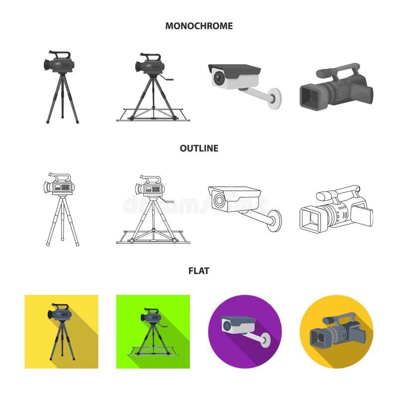 Vector Design of Camcorder and Camera Sign. Collection of Camcorder and ...