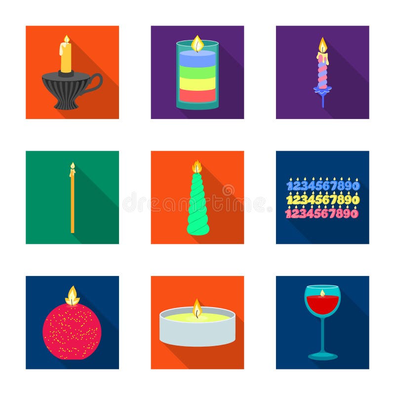 Vector Design of Candlelight and Decoration Symbol. Set of Candlelight ...
