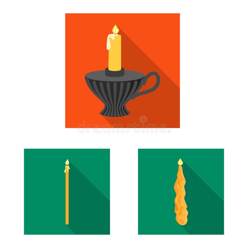 Vector Design of Candlelight and Decoration Symbol. Set of Candlelight ...