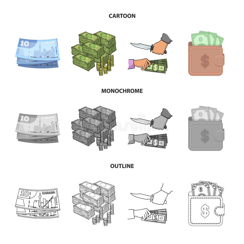 Vector Design of Cash and Currency Logo. Collection of Cash and Stack ...