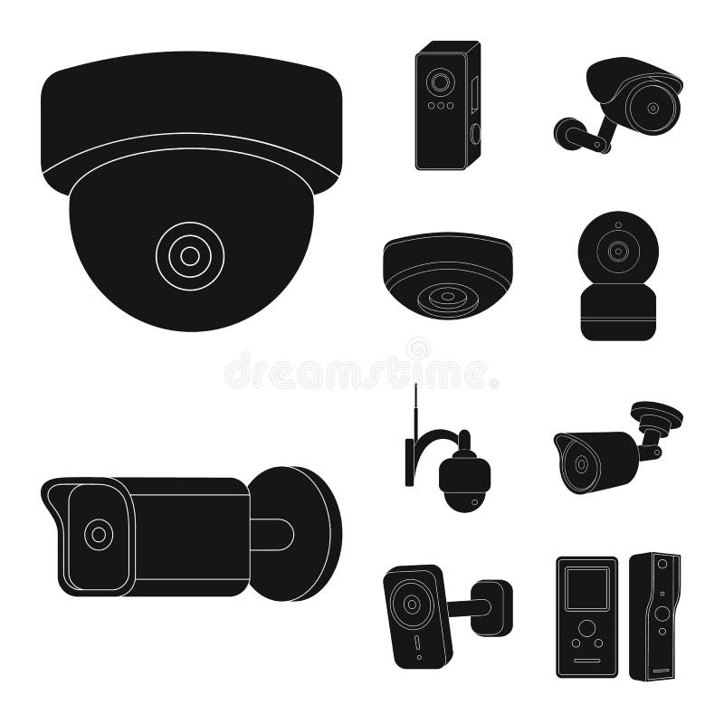 Vector Design of Cctv and Camera Icon. Set of Cctv and System Stock ...